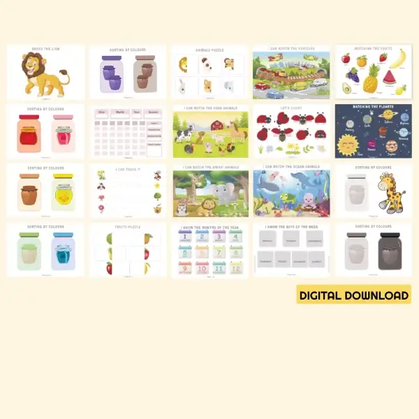 Busy Book Printable – 82 Pages of Toddler Montessori Activities ...